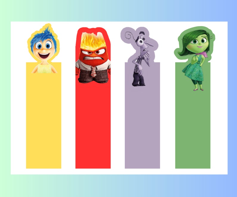 Inside Out Bookmarks | Printable Kids' Reading Accessory PDF - Etsy