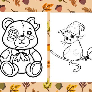 Spooky Coloring Pages for Kids Printable Halloween Activity PDF - Etsy