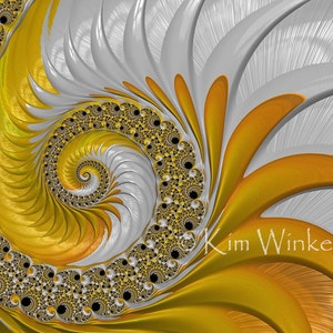 Orange Yellow White Seashell Fractal Fine Art Print 8x10 - Etsy