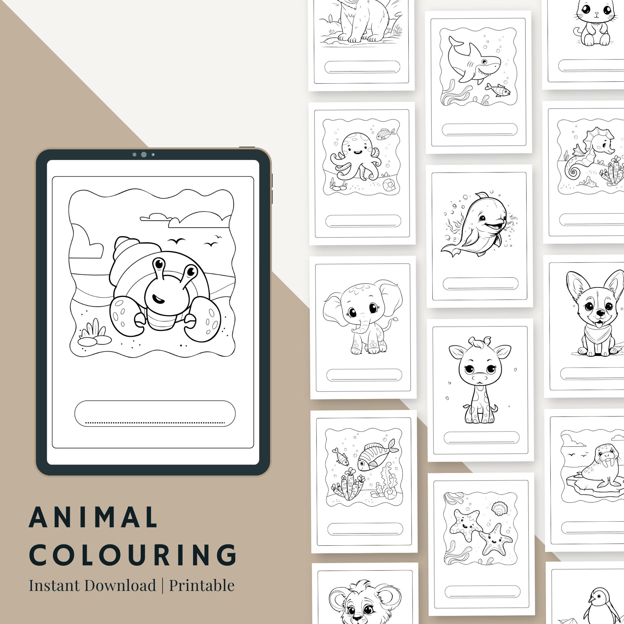 Printable Animal Coloring Pages for Kids | Fun Animal Designs | Instant ...