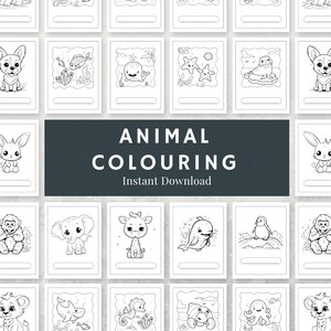 Printable Animal Coloring Pages for Kids | Fun Animal Designs | Instant ...