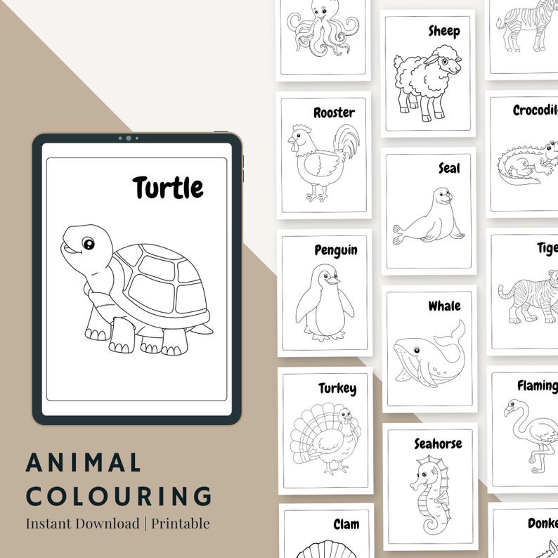 Printable Animal Coloring Pages for Kids | Fun Animal Designs | Instant ...