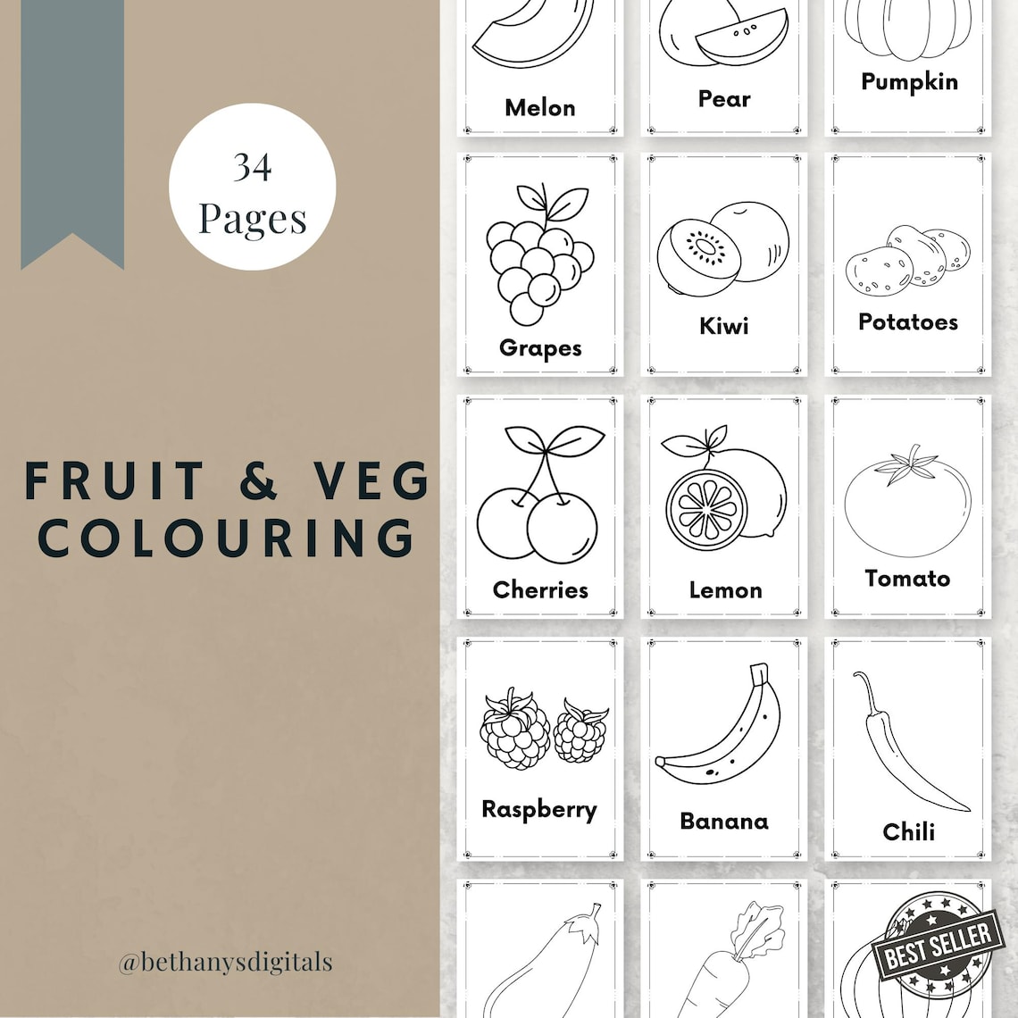 Fruit & Veg Coloring Pages | Printable Coloring Sheets | Kids and ...