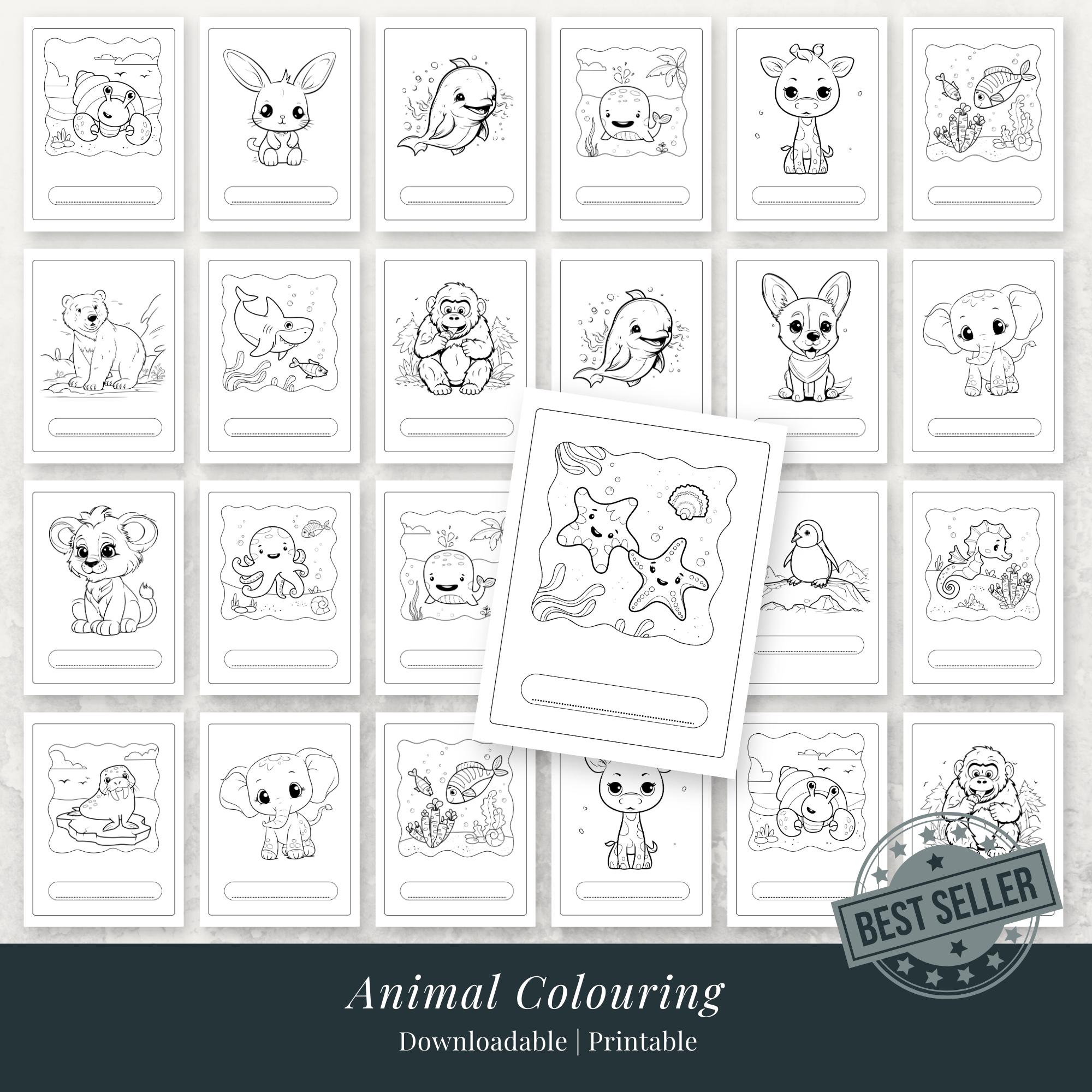 Printable Animal Coloring Pages for Kids | Fun Animal Designs | Instant ...