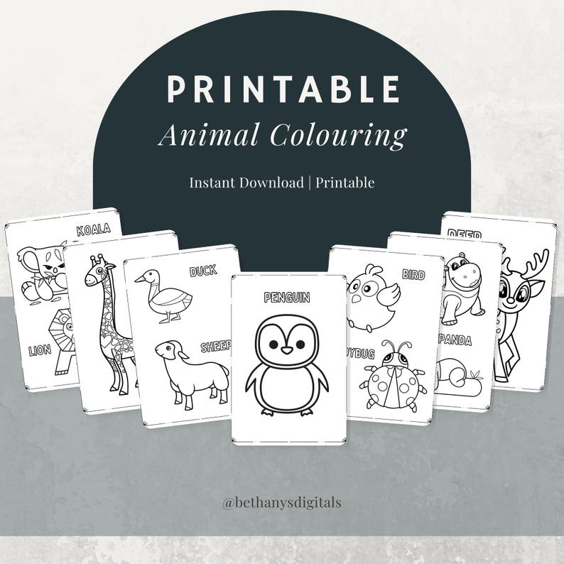 Printable Animal Coloring Pages for Kids | Fun Animal Designs | Instant ...