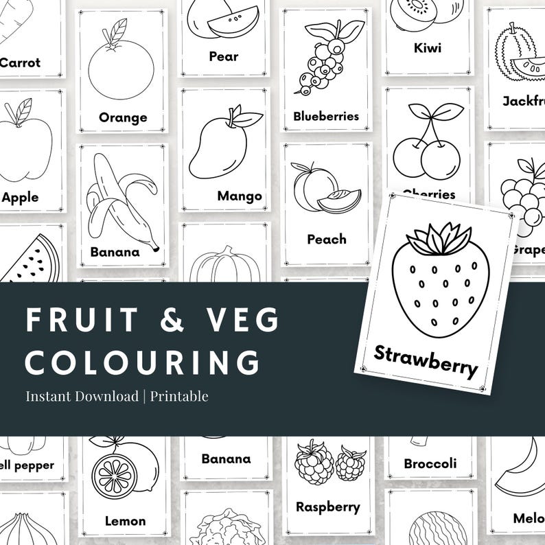 Fruit & Veg Coloring Pages | Printable Coloring Sheets | Kids and ...