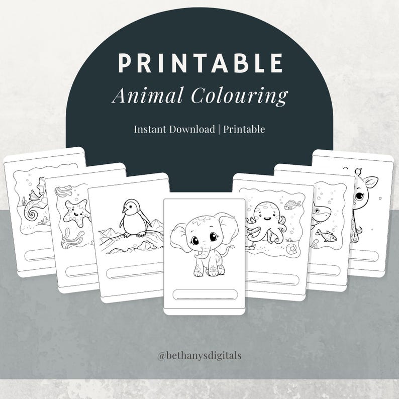 Printable Animal Coloring Pages for Kids | Fun Animal Designs | Instant ...