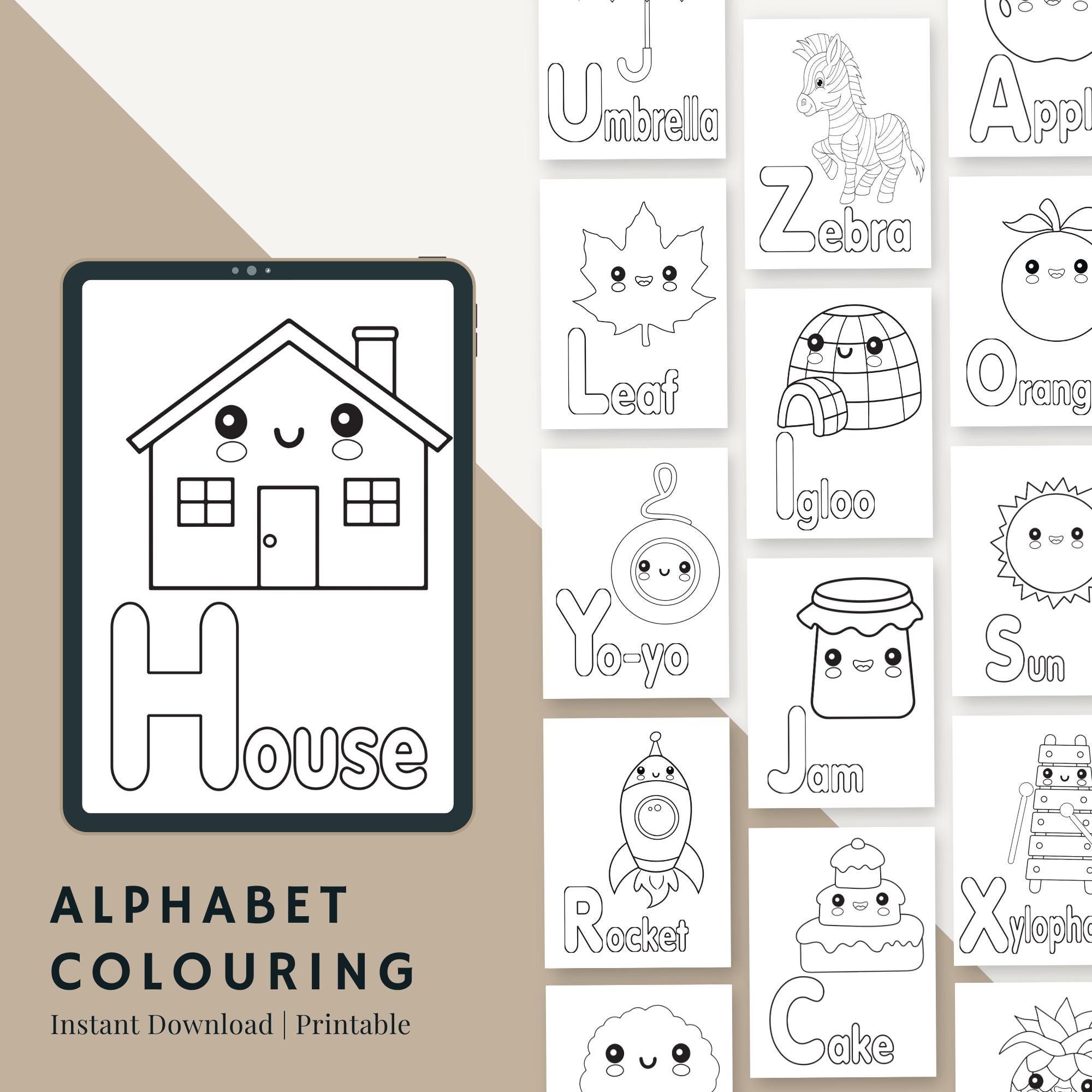 Alphabet Coloring Pages for Kids | Printable ABC Letters | Educational ...