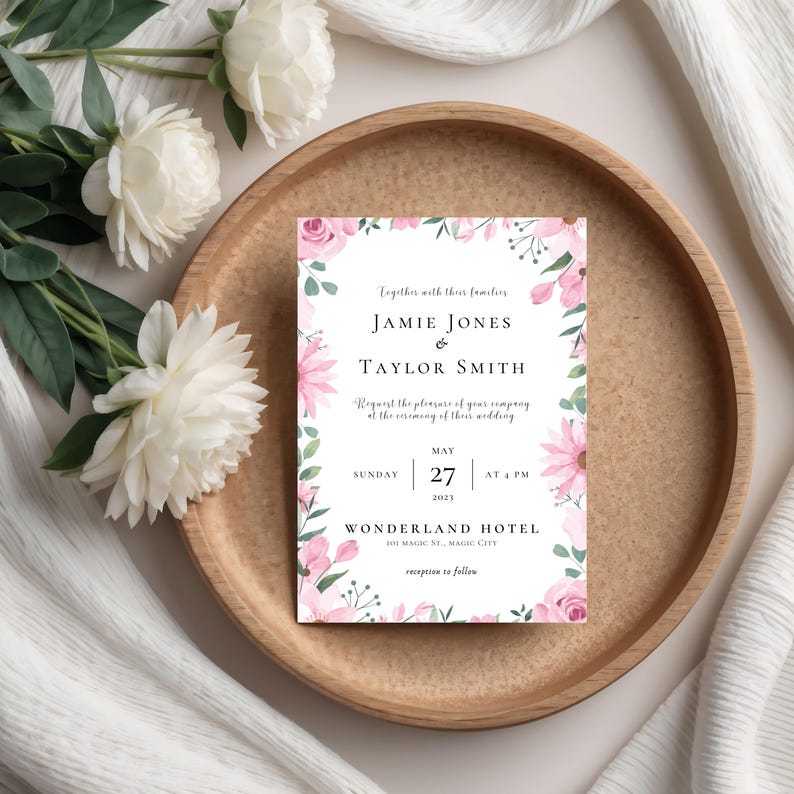 Elegant Digital Wedding Invitation Template | Editable Wedding Invite ...