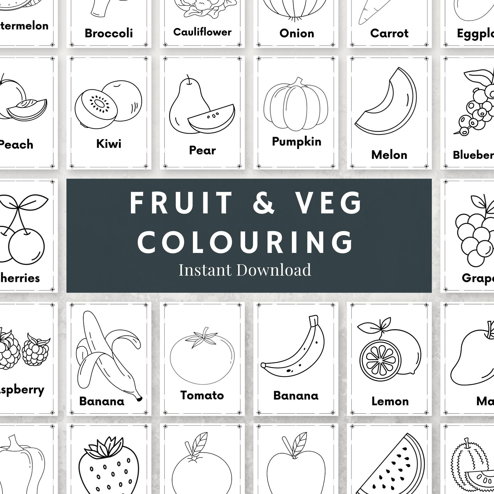 Fruit & Veg Coloring Pages | Printable Coloring Sheets | Kids and ...