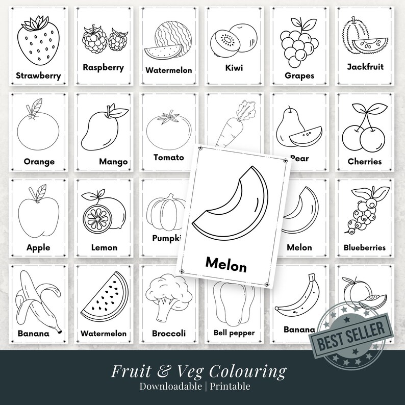 Fruit & Veg Coloring Pages | Printable Coloring Sheets | Kids and ...
