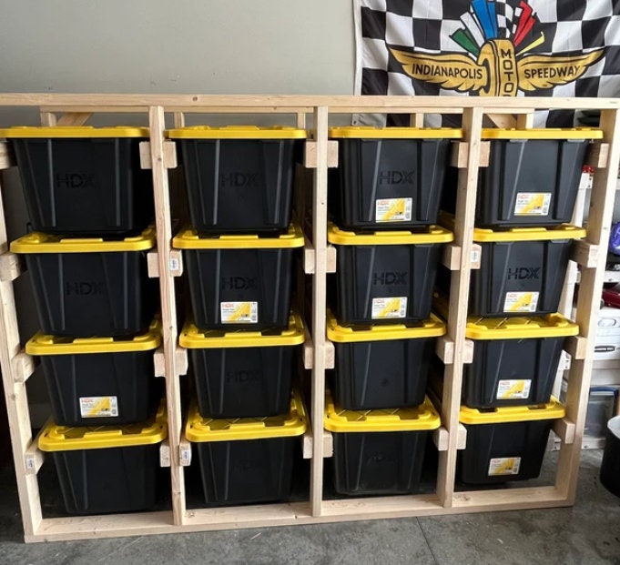 Tote Rack Plans, Bin Storage Rack, Garage Shelves Plans, PDF Download ...