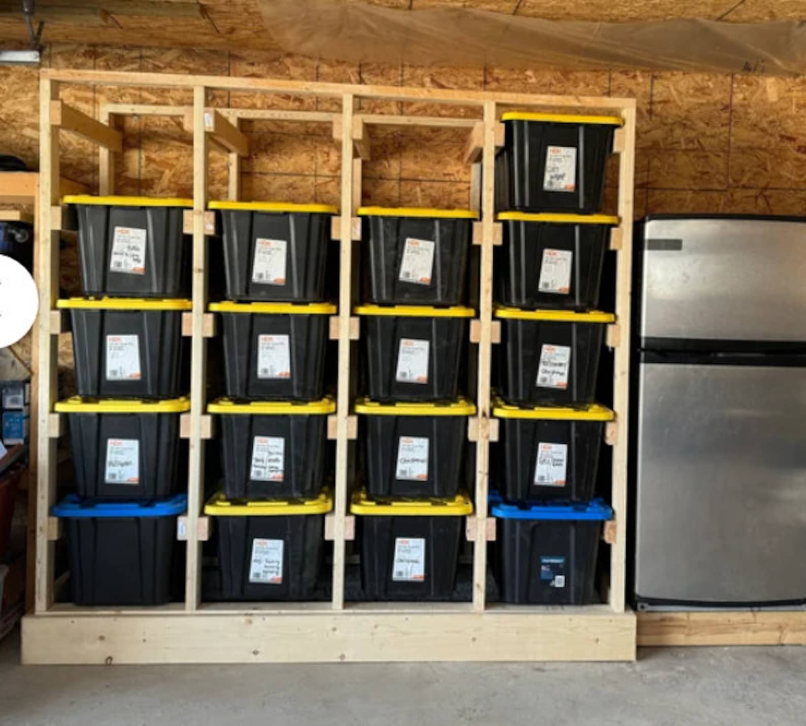 Garage Bin Rack Plans, Tote Storage, DIY Plans, 27 Gallon Box Storage ...