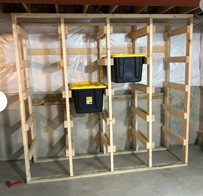 Garage Bin Rack Plans, Tote Storage, DIY Plans, 27 Gallon Box Storage ...