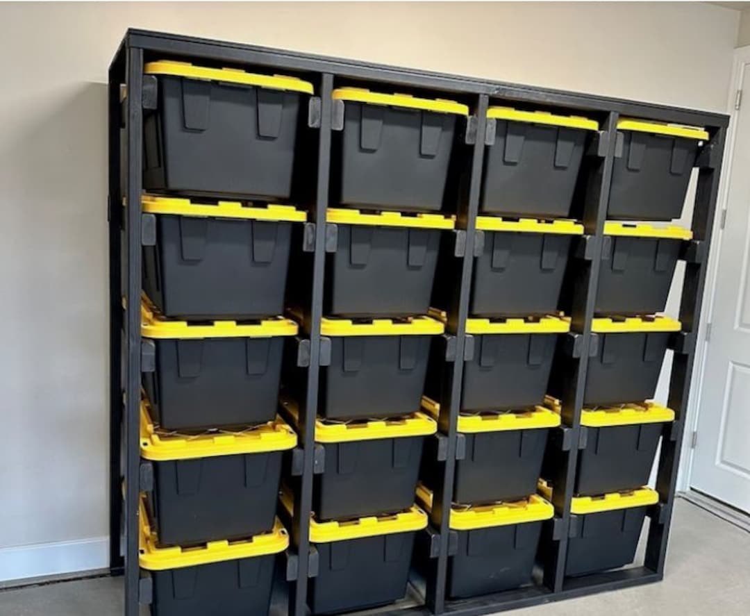 Tote Rack Plans Bin Storage Rack 27 Gallon Tote Storage Plans Garage