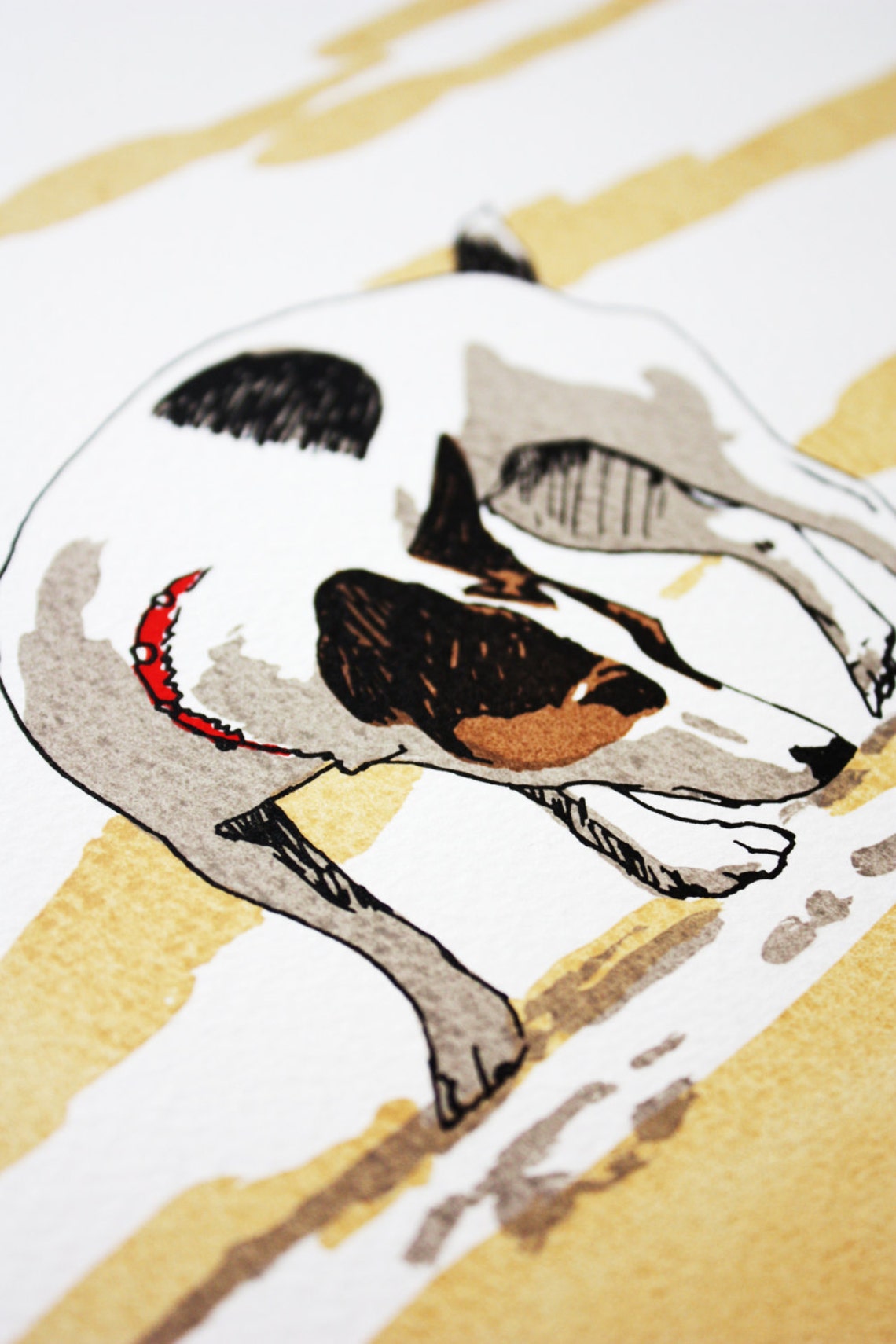 Dog on the Beach Screen Print - Etsy