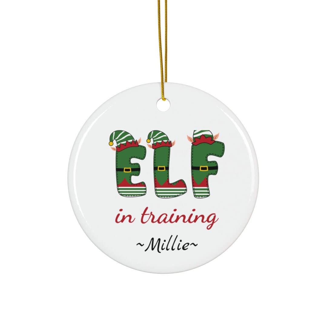 Custom Elf in Training Christmas Ornament - Etsy