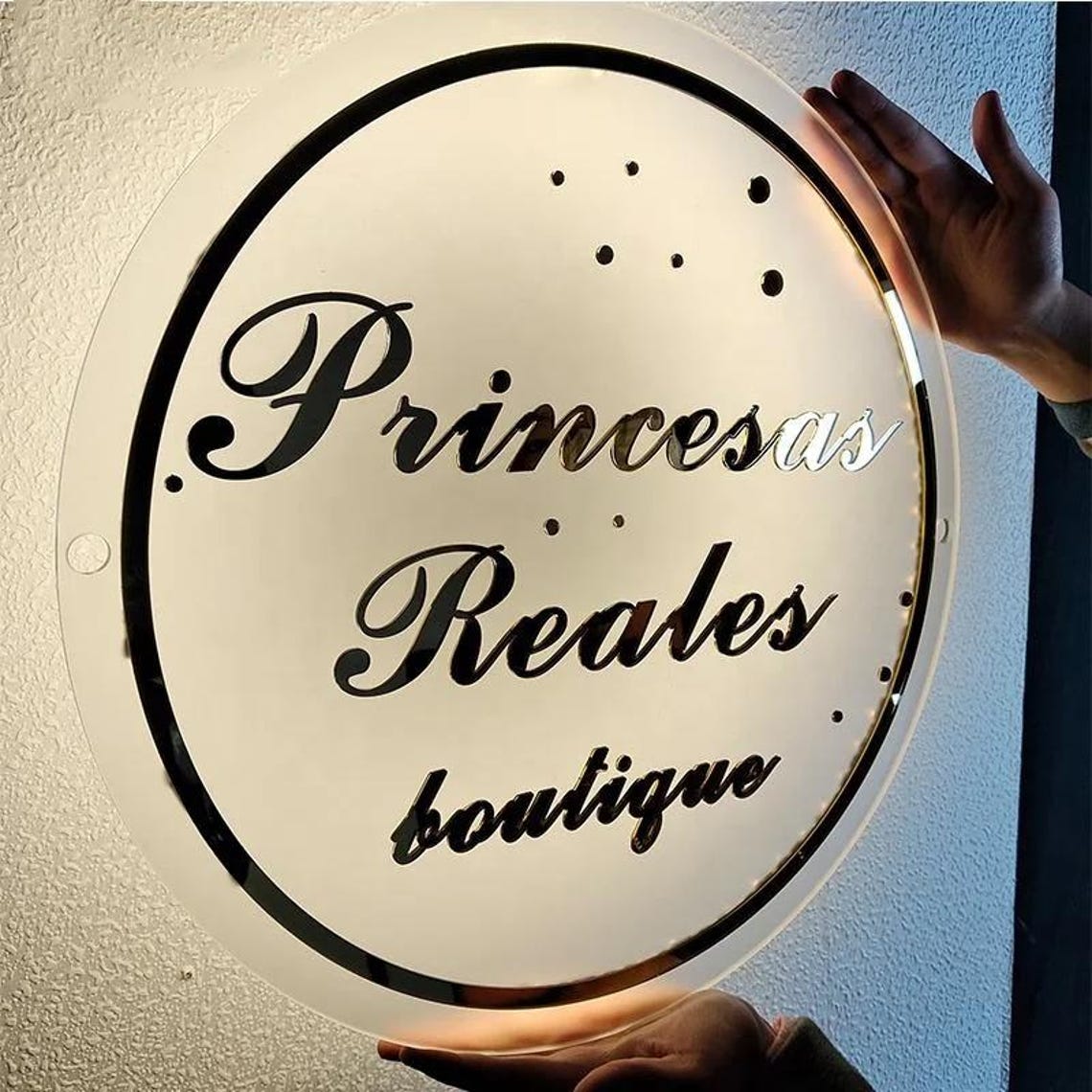 Customisable Round LED Acrylic Sign Personalised Glowing Wedding/home ...