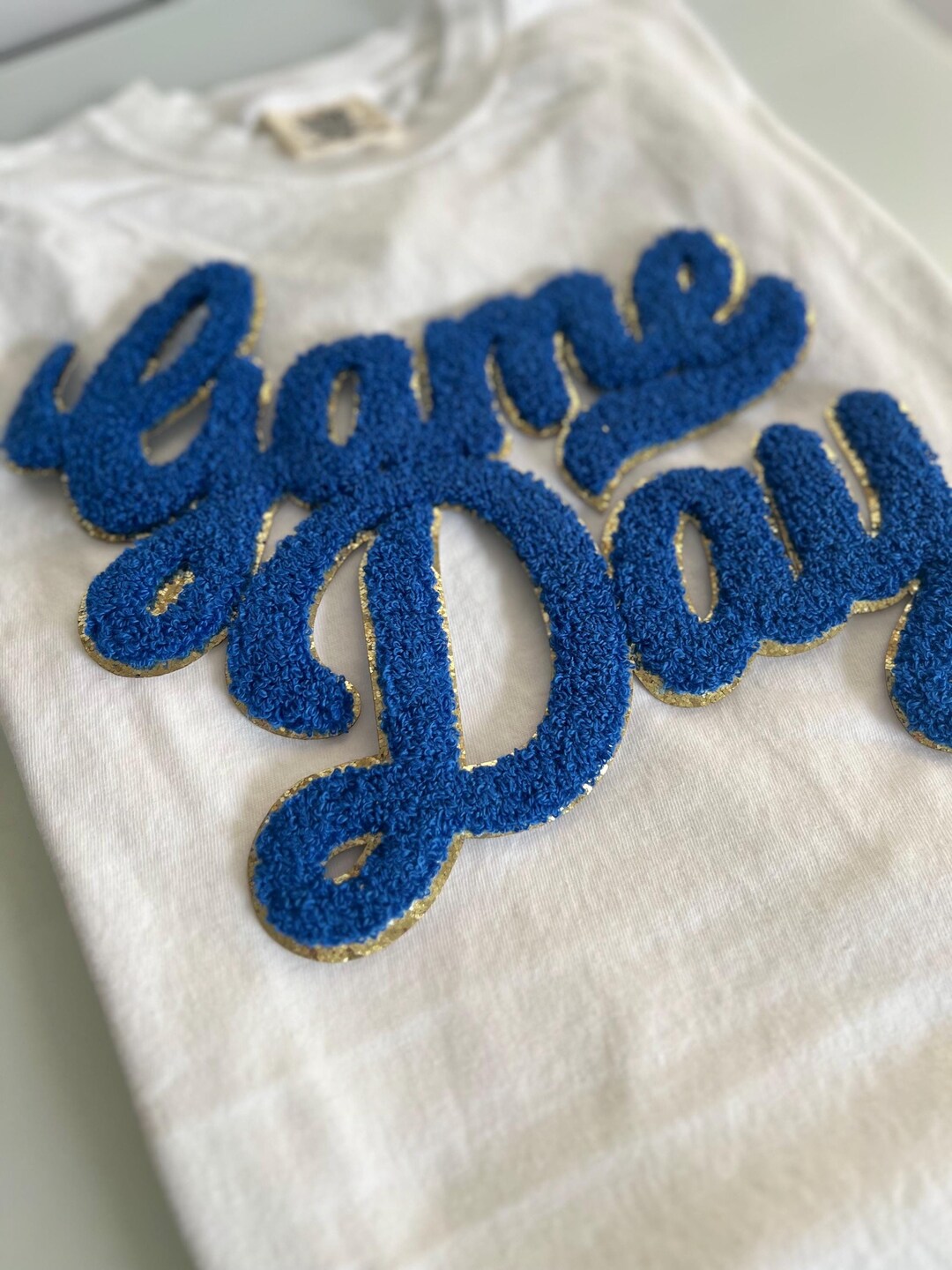 Royal Blue Game Day Patch, Chenille Iron on Patch, Diy Shirt Patch - Etsy