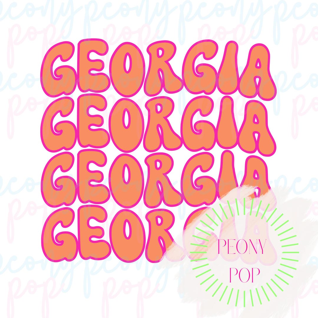 Trendy Georgia Stacked Lettering Grunge Design Included GEORGIA Digital ...