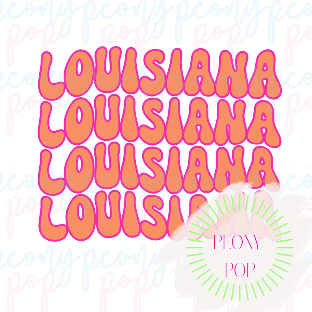 Trendy Louisiana Stacked Lettering Grunge Design Included LA Digital ...