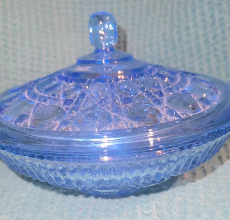 Vintage Indiana Glass Windsor Button & Cane Federal Glass Candy Dish ...