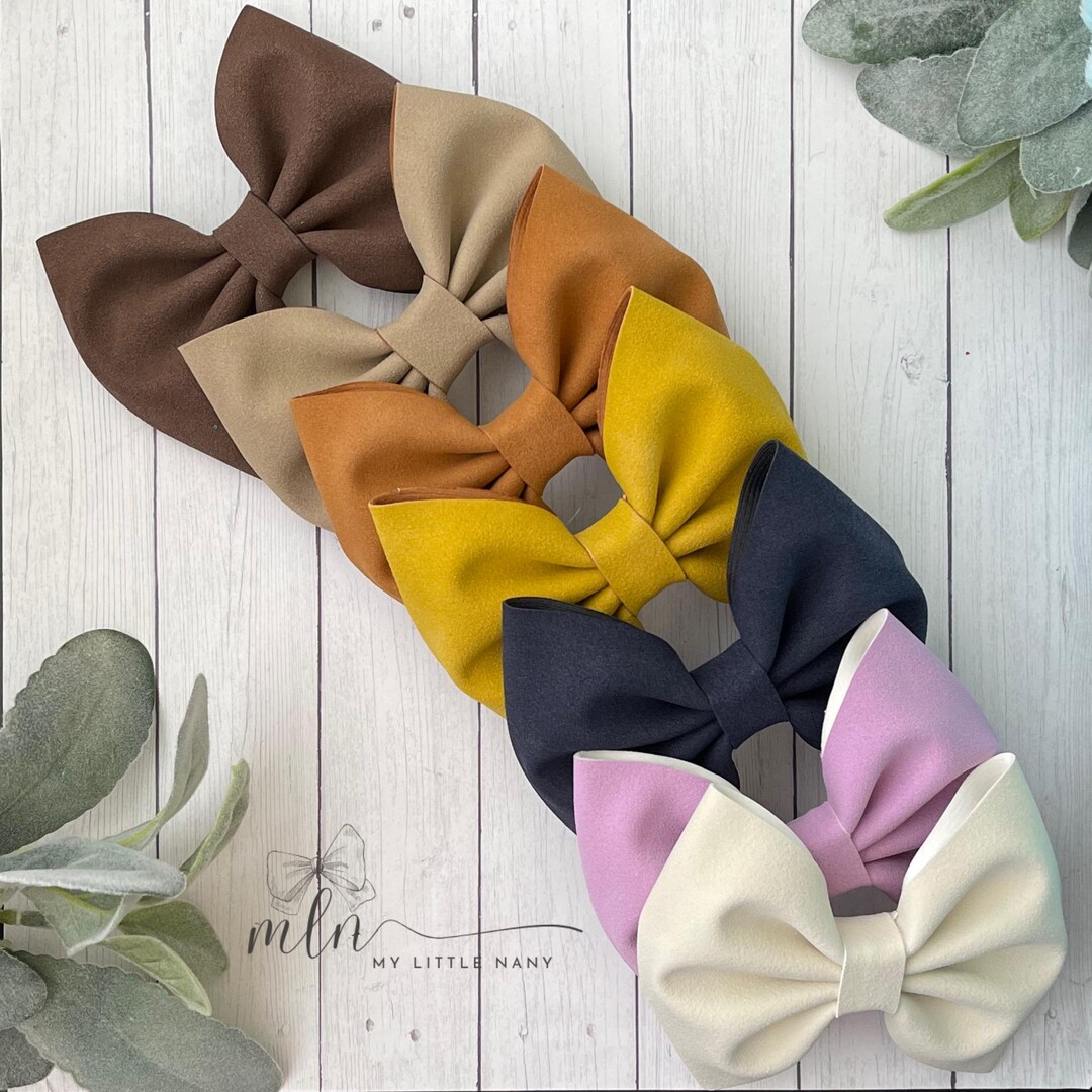 Suede Bows Collection, Fall Hair Bows, Handmade Bows - Etsy