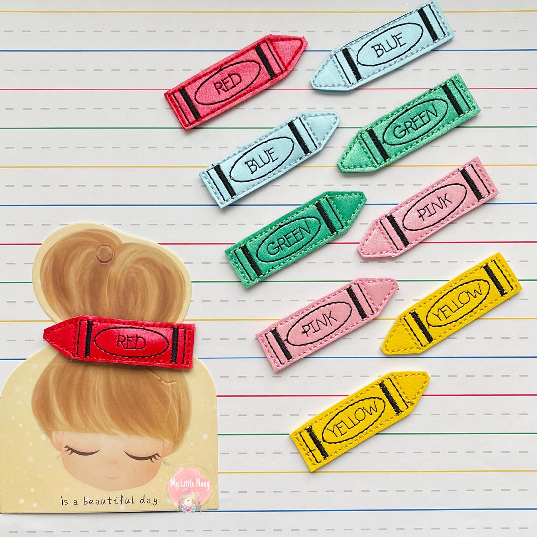 Back to School Crayons Hair Clips, Back to School Clips, Clips for ...