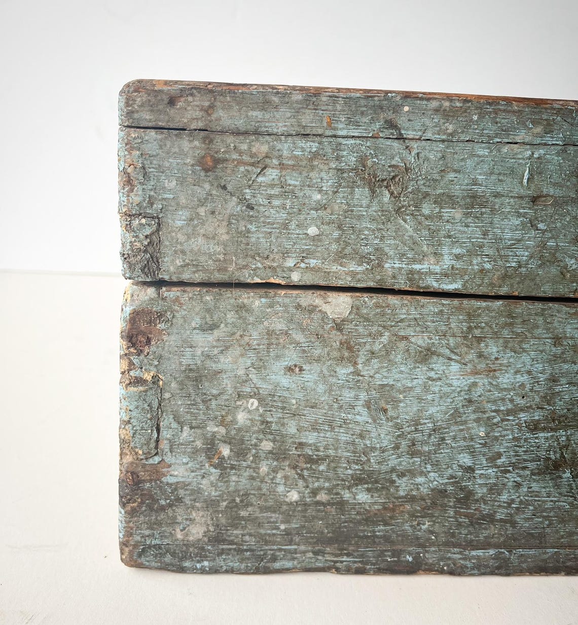 Antique Light Blue Storage Chest With Lock,vintage Wooden Toy Box ...