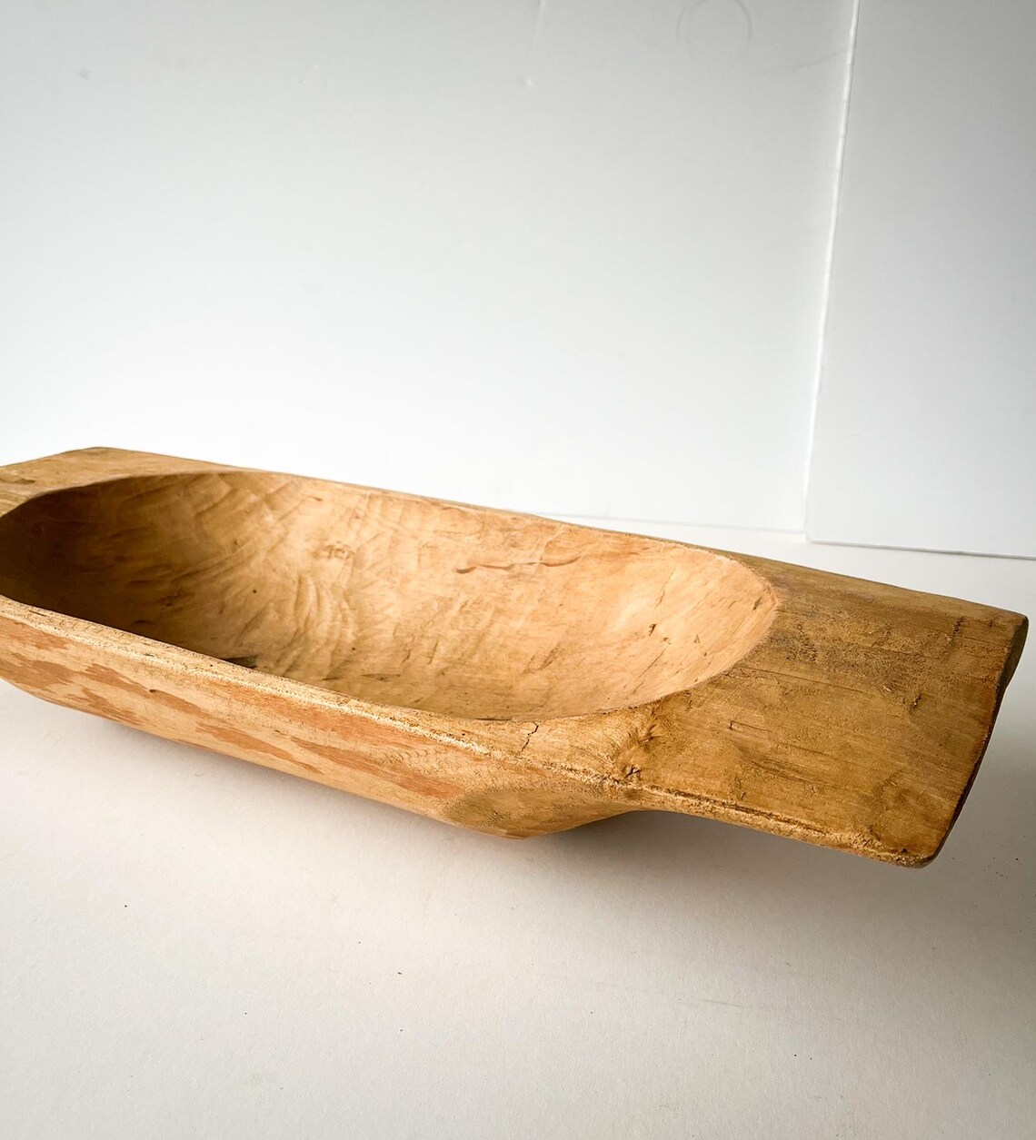 Extra Long Vintage Dough Bowl, Antique Hand-carved Wooden Dough Bowl ...