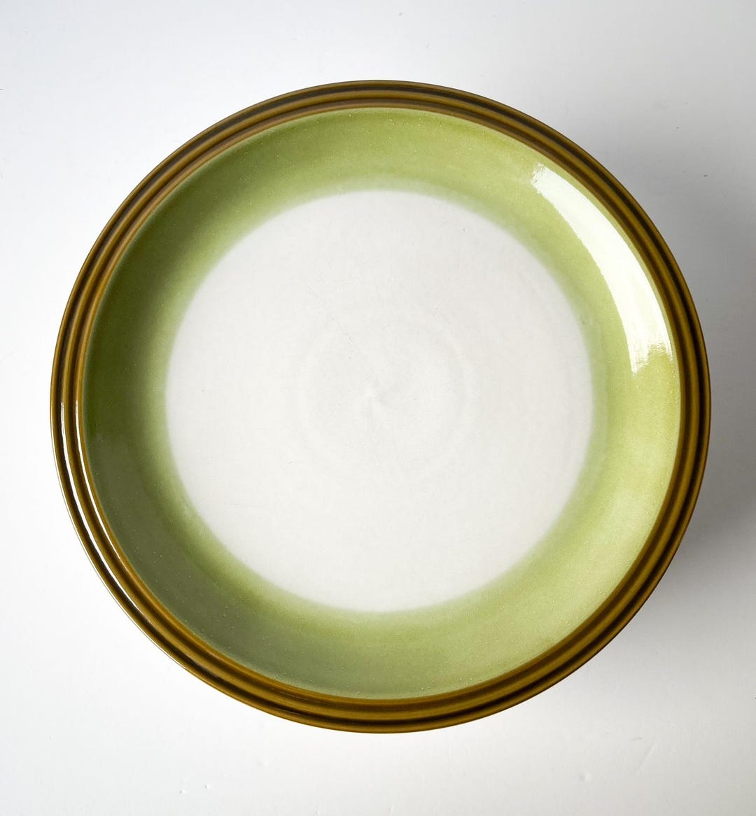 Set of 6 Large Vintage Denby Plates in Green 27 Cm Wide, 1980s Denby ...