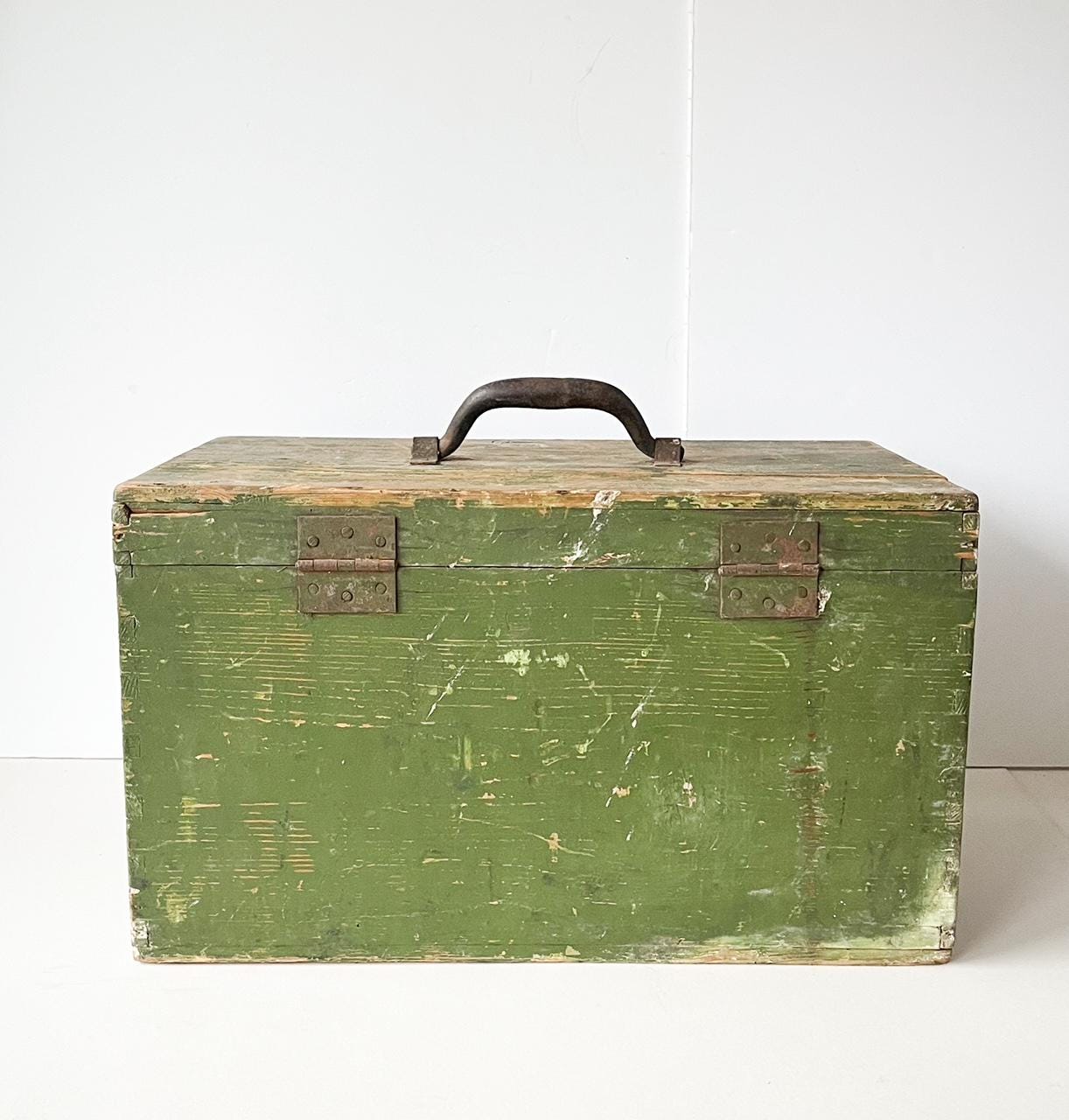 Antique Rustic Wooden Storage Chest, Green Blanket Box, Hand Carved - Etsy