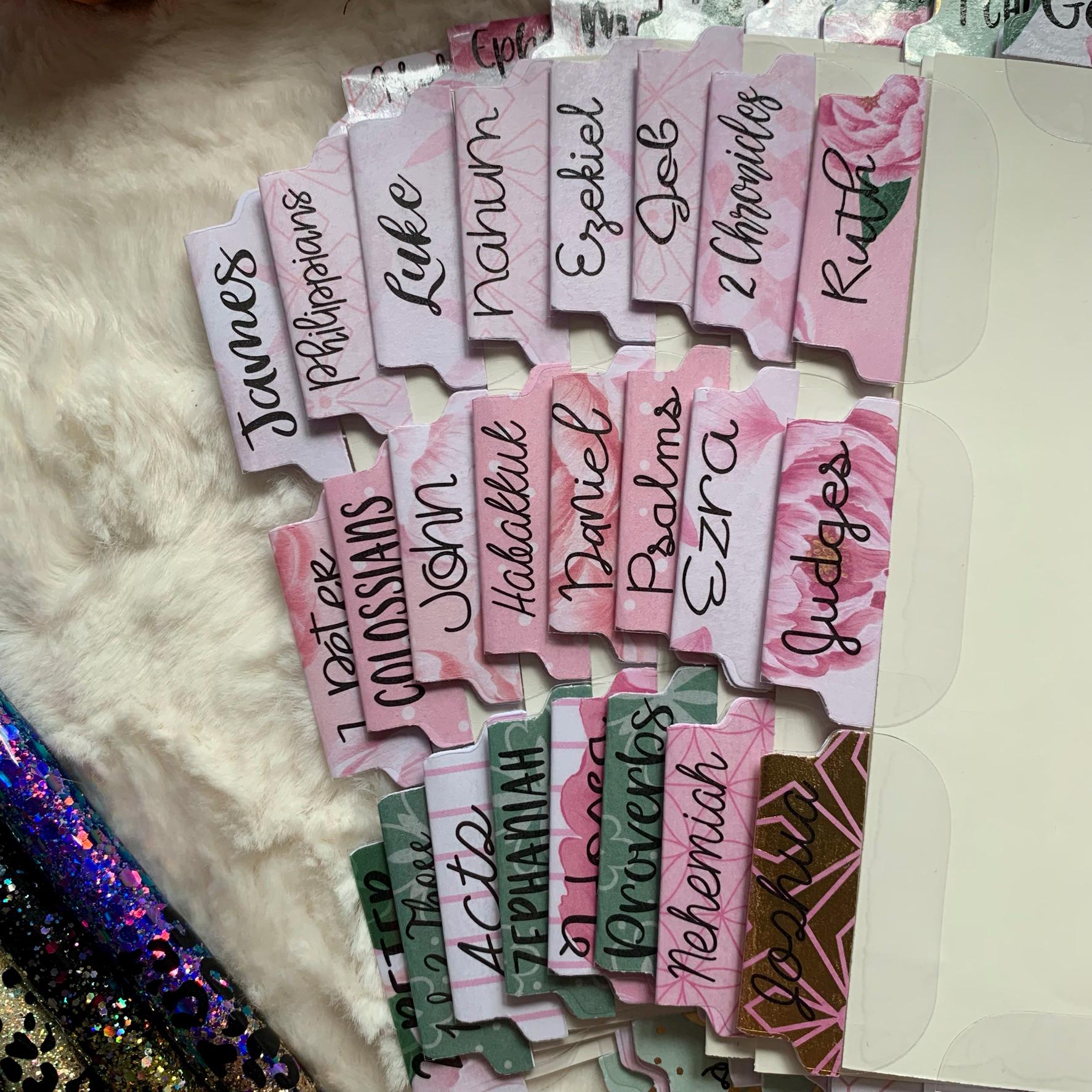 Name Above Books Bible Tabs With Pretty Gifts for Christian Bible Tab ...