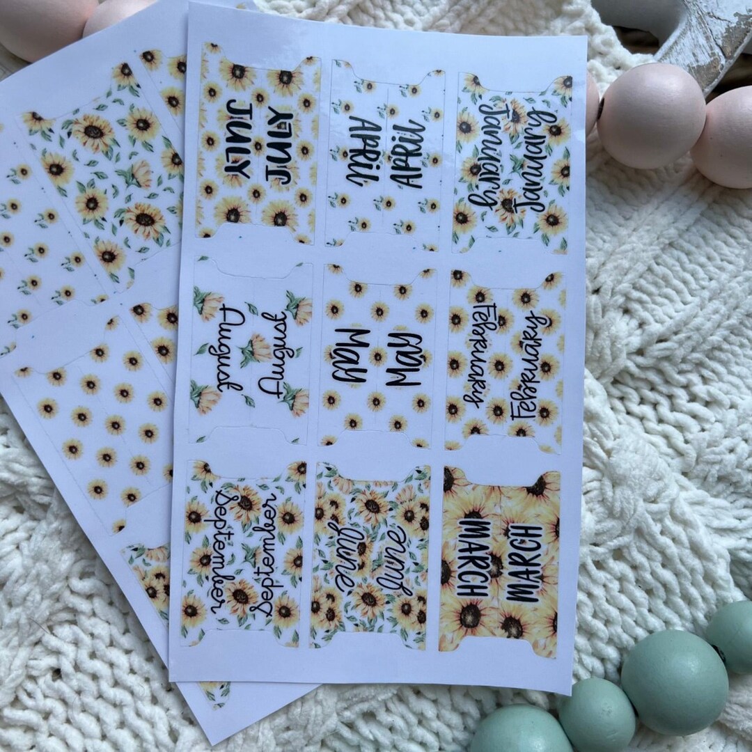 Sunflower Monthly Tabs - Etsy