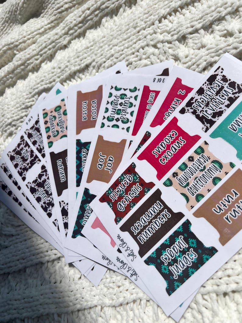 Cow Print Western Laminated Bible Tabs - Etsy