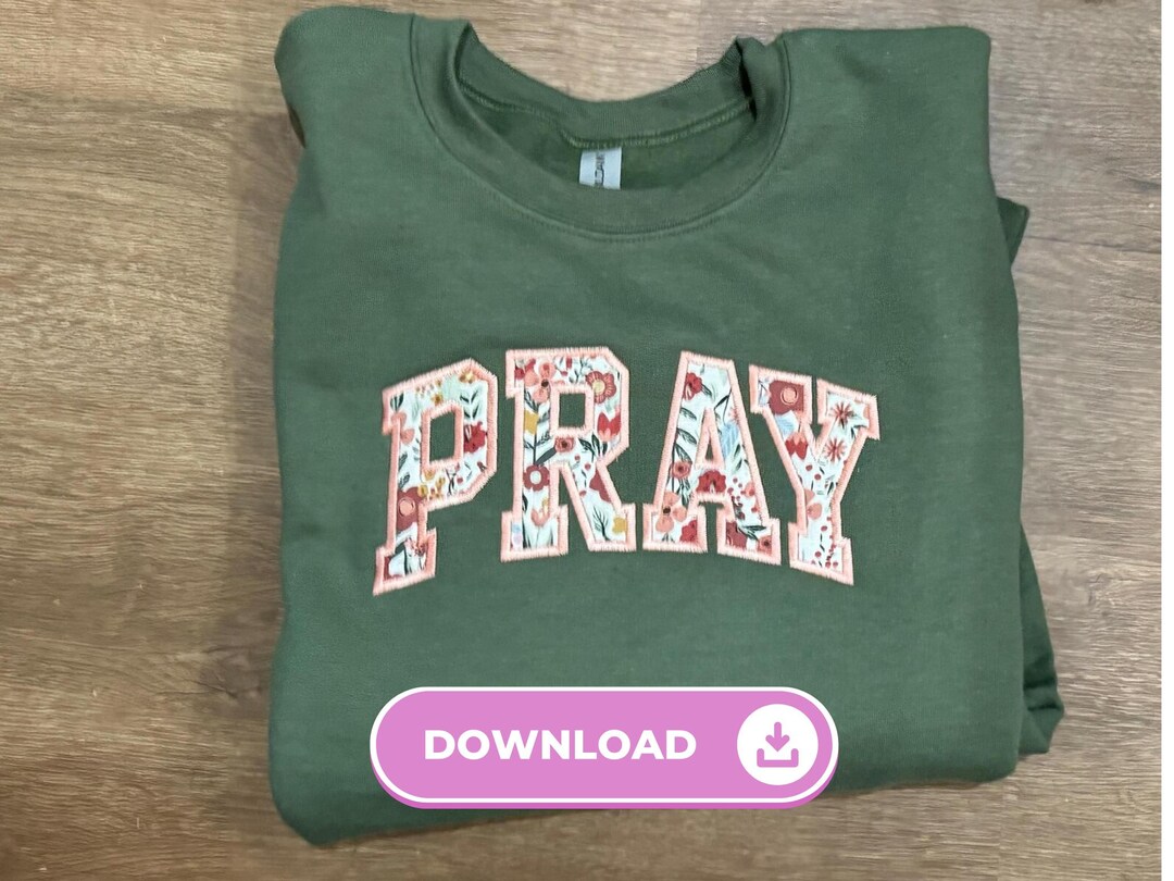 Pray Embroidery Design Download, Instant Download Pray, Christian ...
