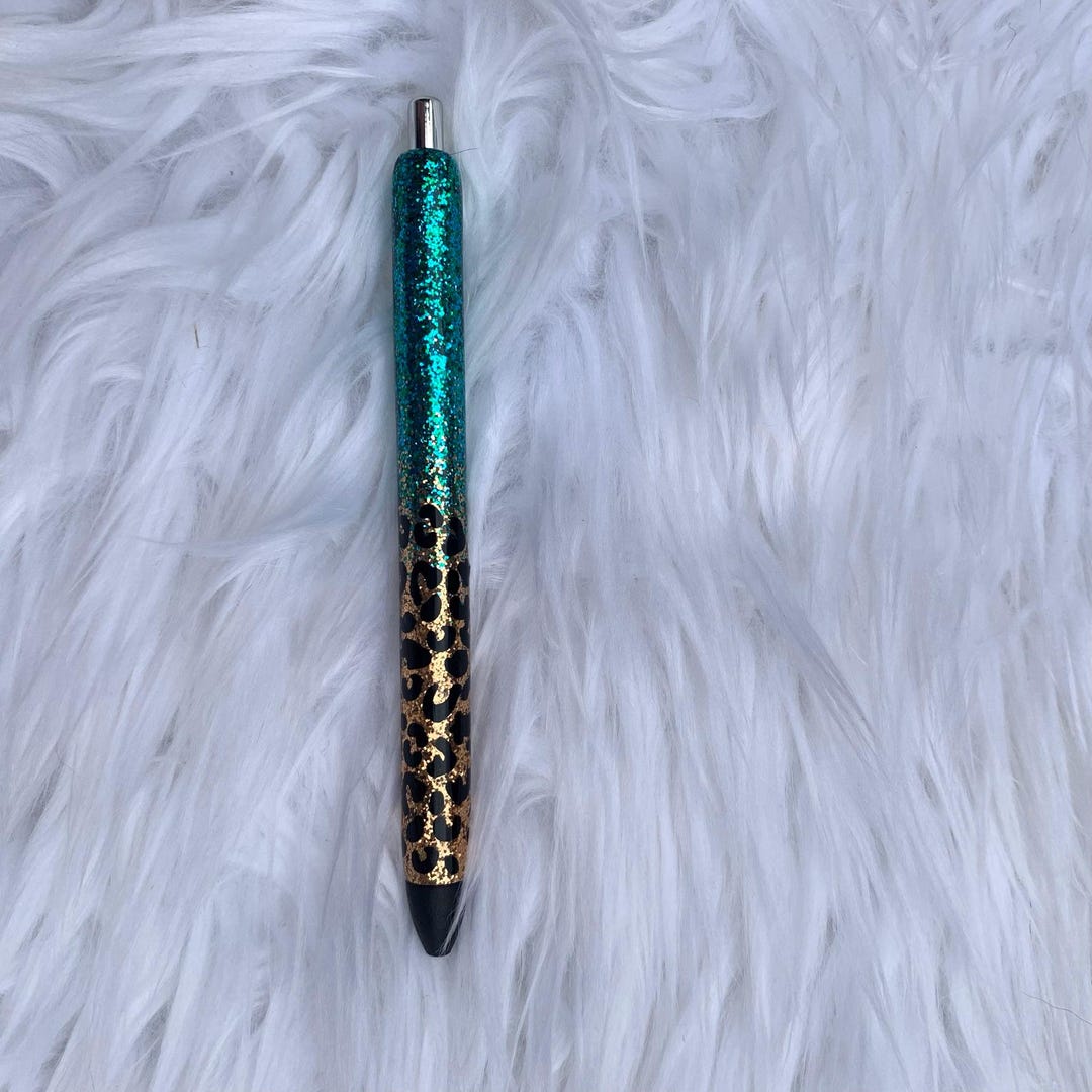 Leopard Print Epoxy Glitter Pens - Etsy