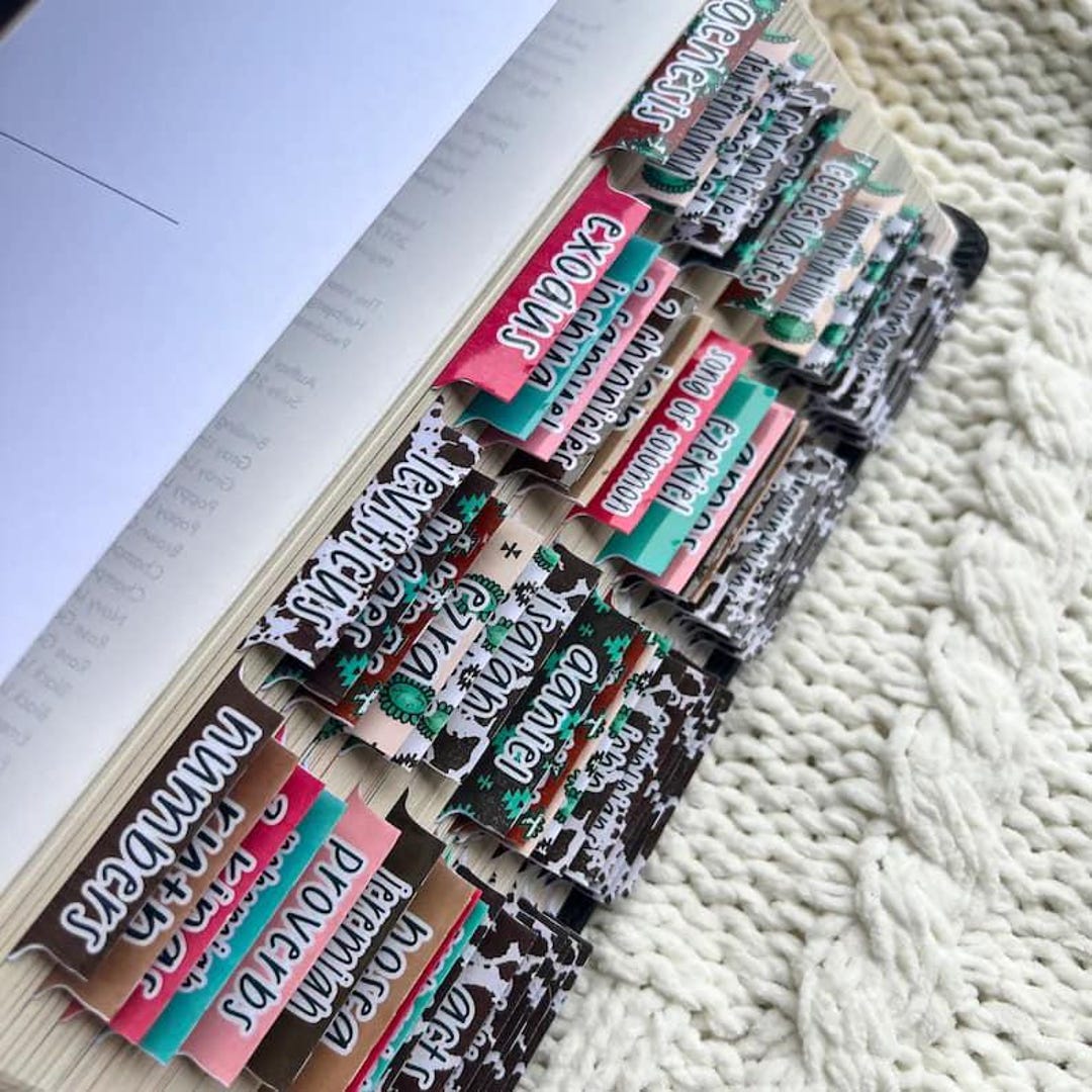 Cow Print Western Laminated Bible Tabs - Etsy