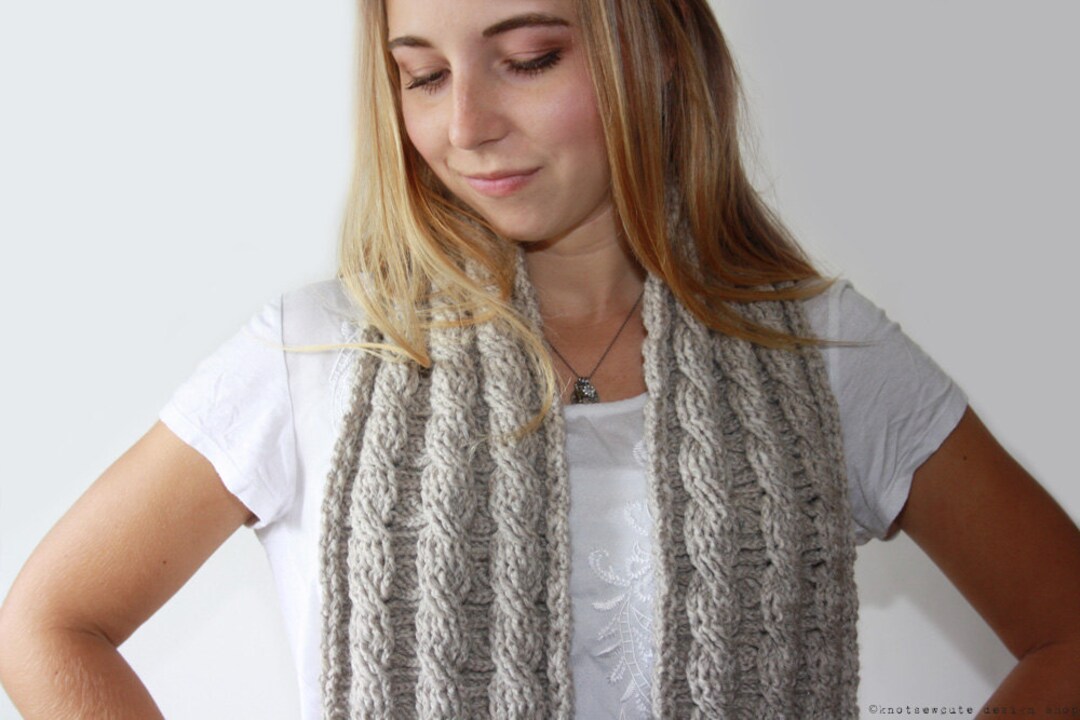 CROCHET PATTERN - Reversible Cable Scarf - Instant Download (PDF) - Etsy