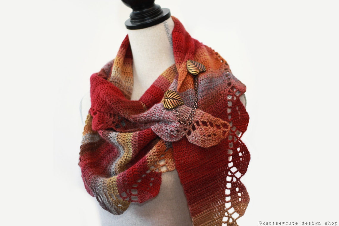 CROCHET PATTERN - Autumn Leaves Shawl - Instant Download (PDF) - Etsy