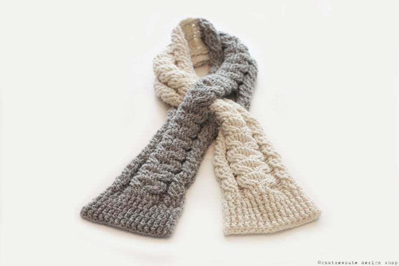 CROCHET PATTERN - Cabled Keyhole Scarf - Instant Download (PDF) - Etsy