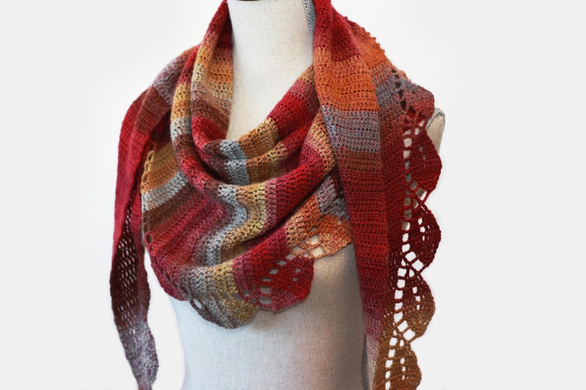 CROCHET PATTERN - Autumn Leaves Shawl - Instant Download (PDF) - Etsy
