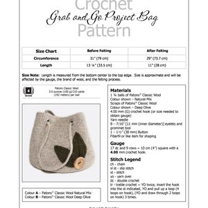 CROCHET PATTERN - Grab and Go Project Bag - Instant Download (PDF) - Etsy