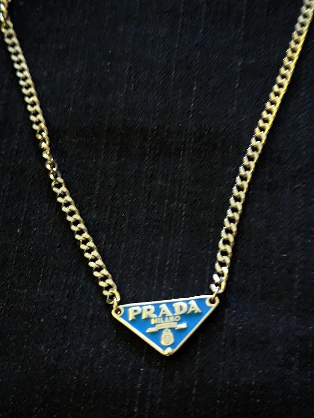 Vintage Prada Silver Finish Elegant Chain Pendant Classic Necklace - Etsy