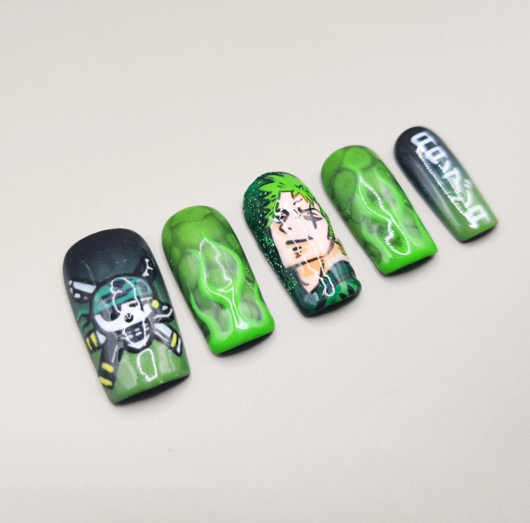 Roronoa Zoro Fake Nails - Etsy