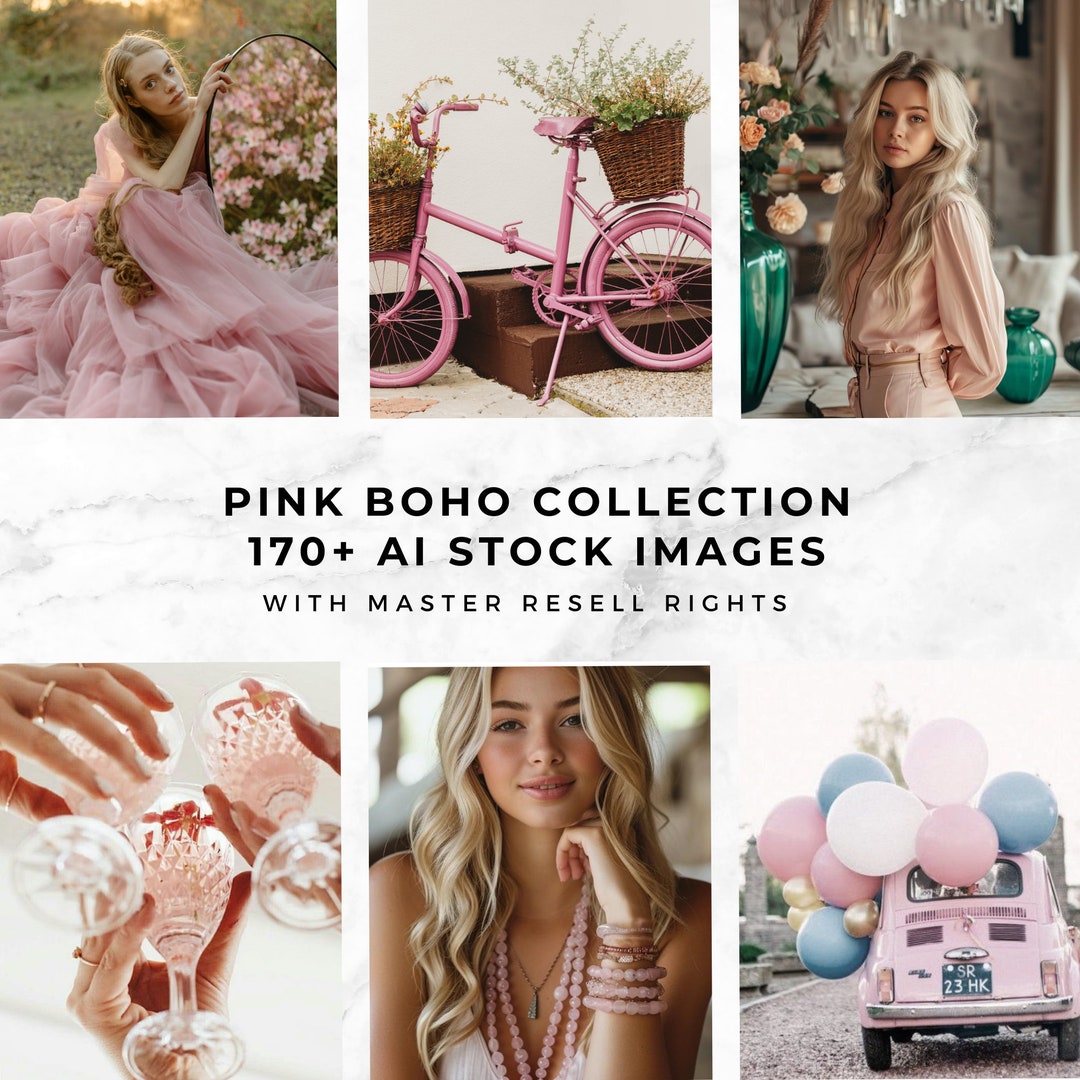 Pink Boho Faceless Aesthetic Stock Image Bundle I 179 Bright Lifestyle ...