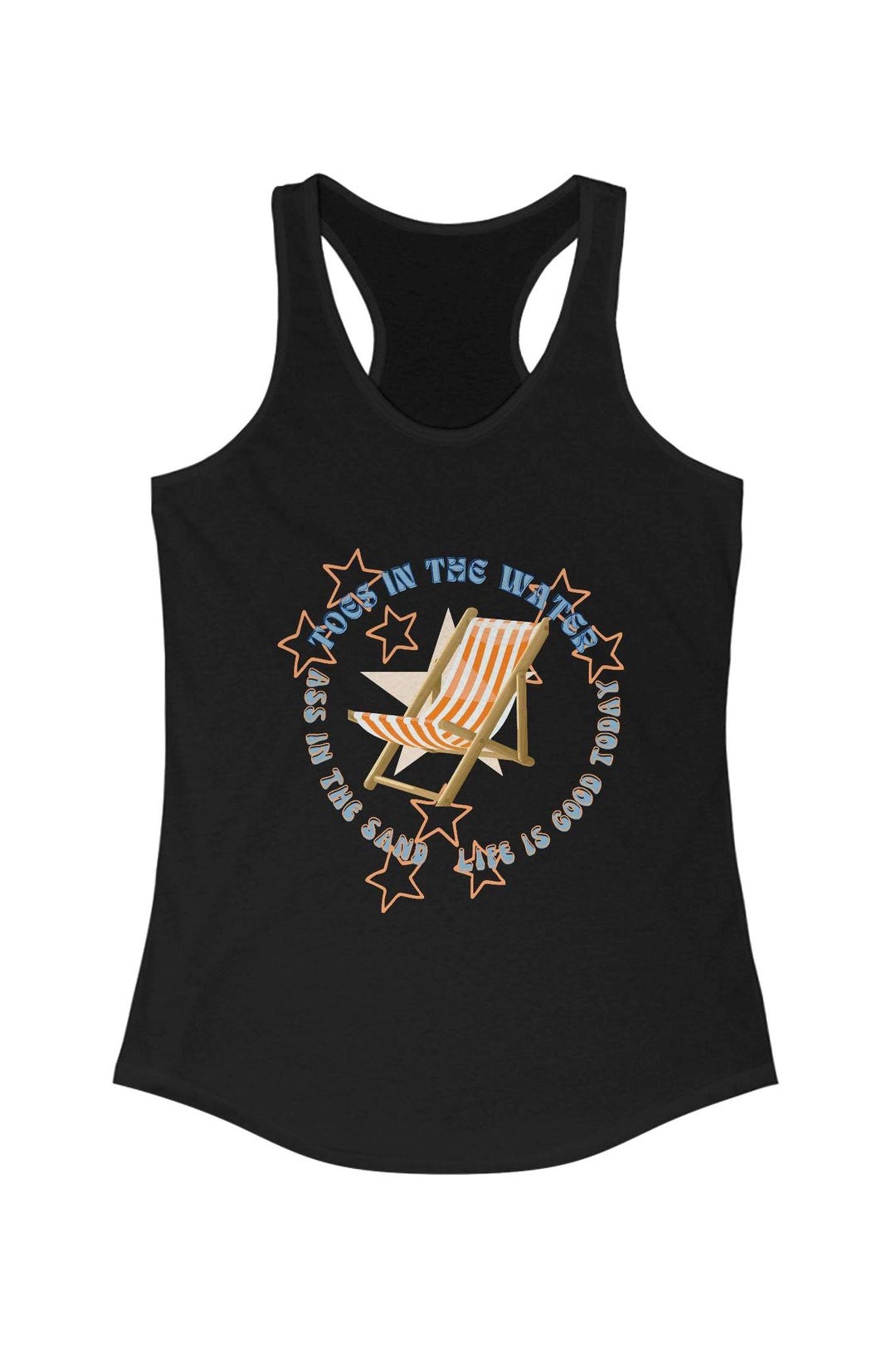 TOES in the Water, Axx in the Sand Beach Vibes Women's Racerback Tank ...