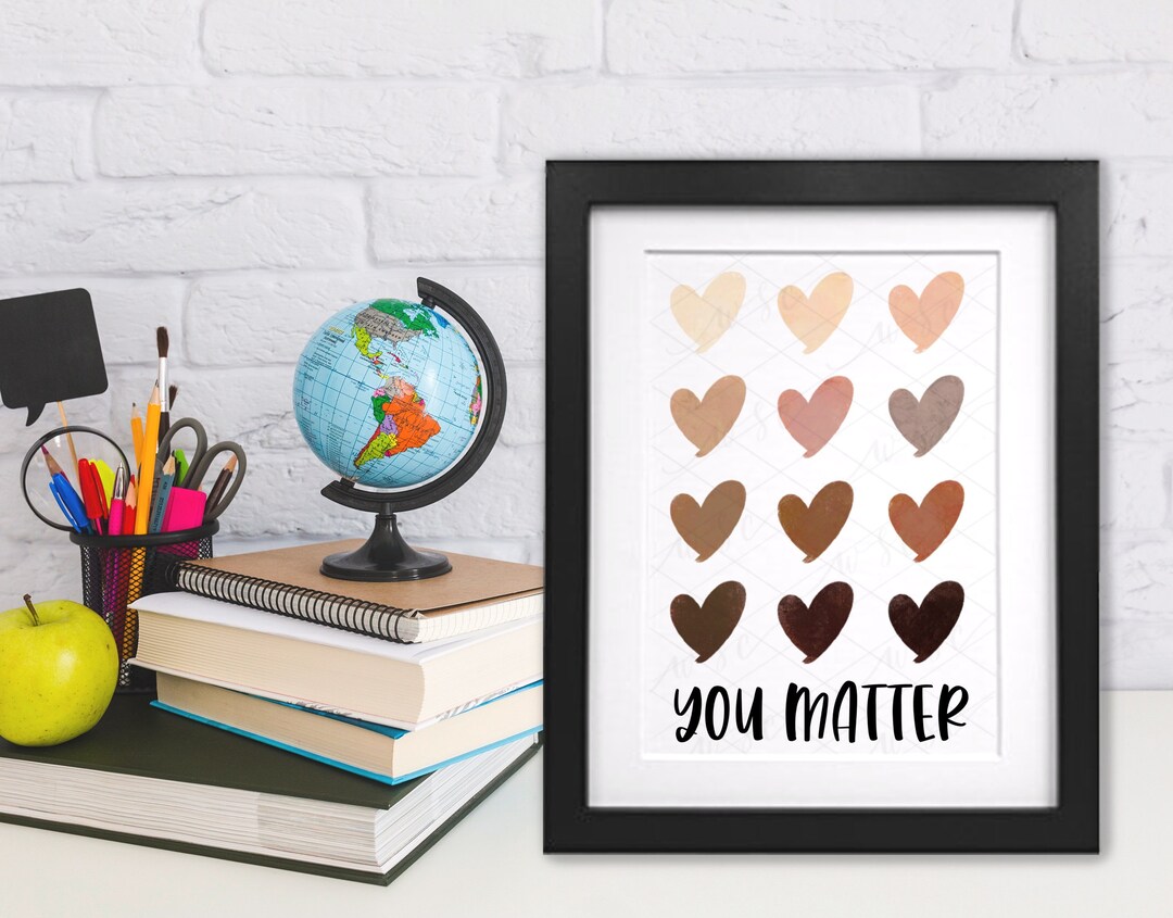 You Matter Print | Classroom Art Posters | Minimal Heart Print ...