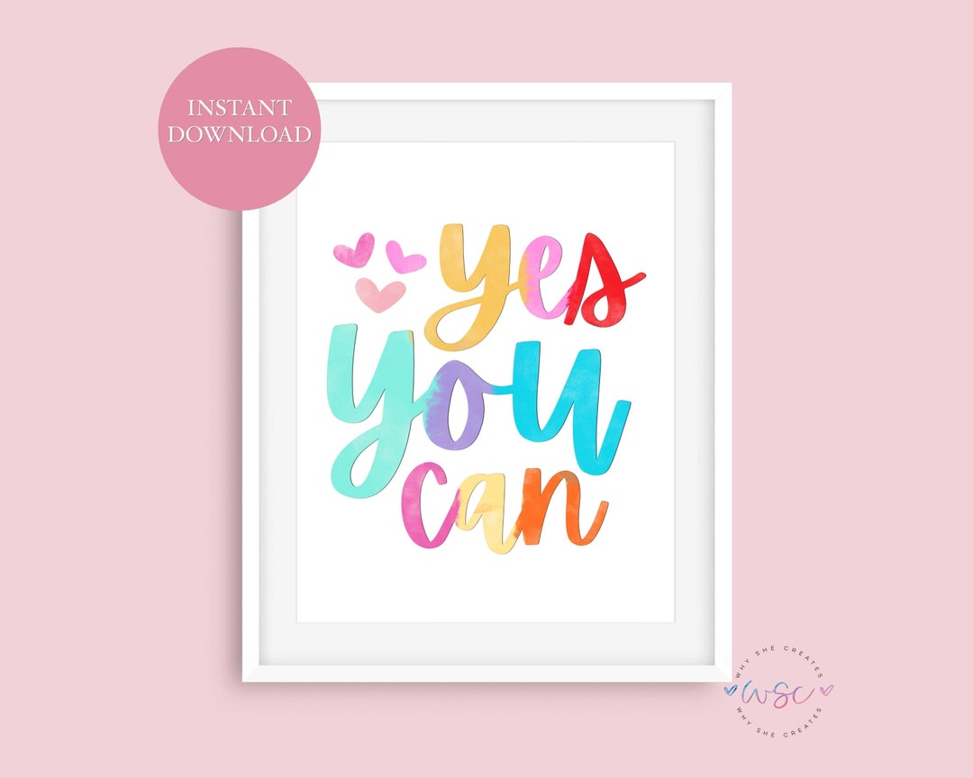 Yes You Can Art Print | Classroom Art Posters | Educational Posters ...