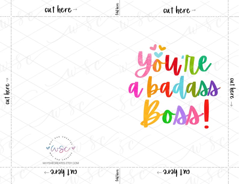 Badass Boss Card: Printable Boss's Day Gift (PDF) - Etsy